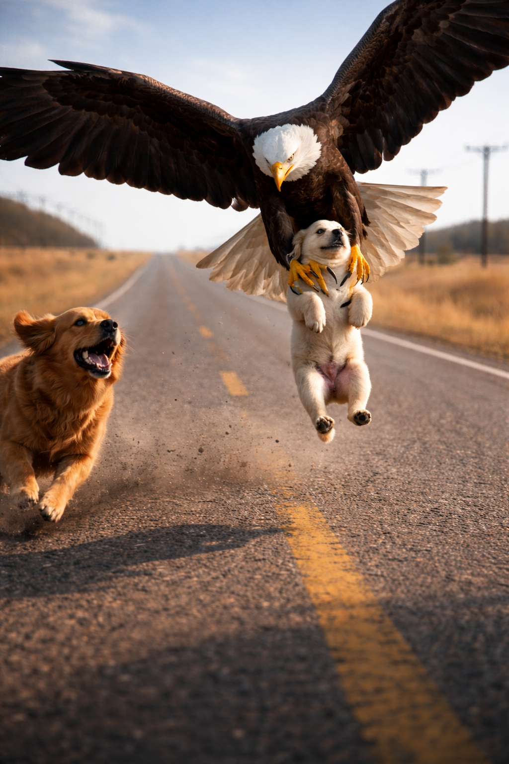 A Mother Dog Chased an Eagle Across an Empty Highway — A Stranger’s ...